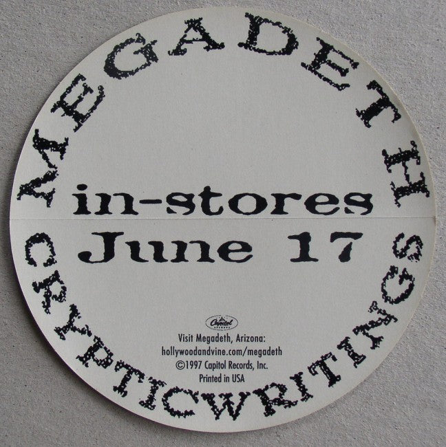 Cryptic Writings' Released 26 Years Ago Today – Megadeth